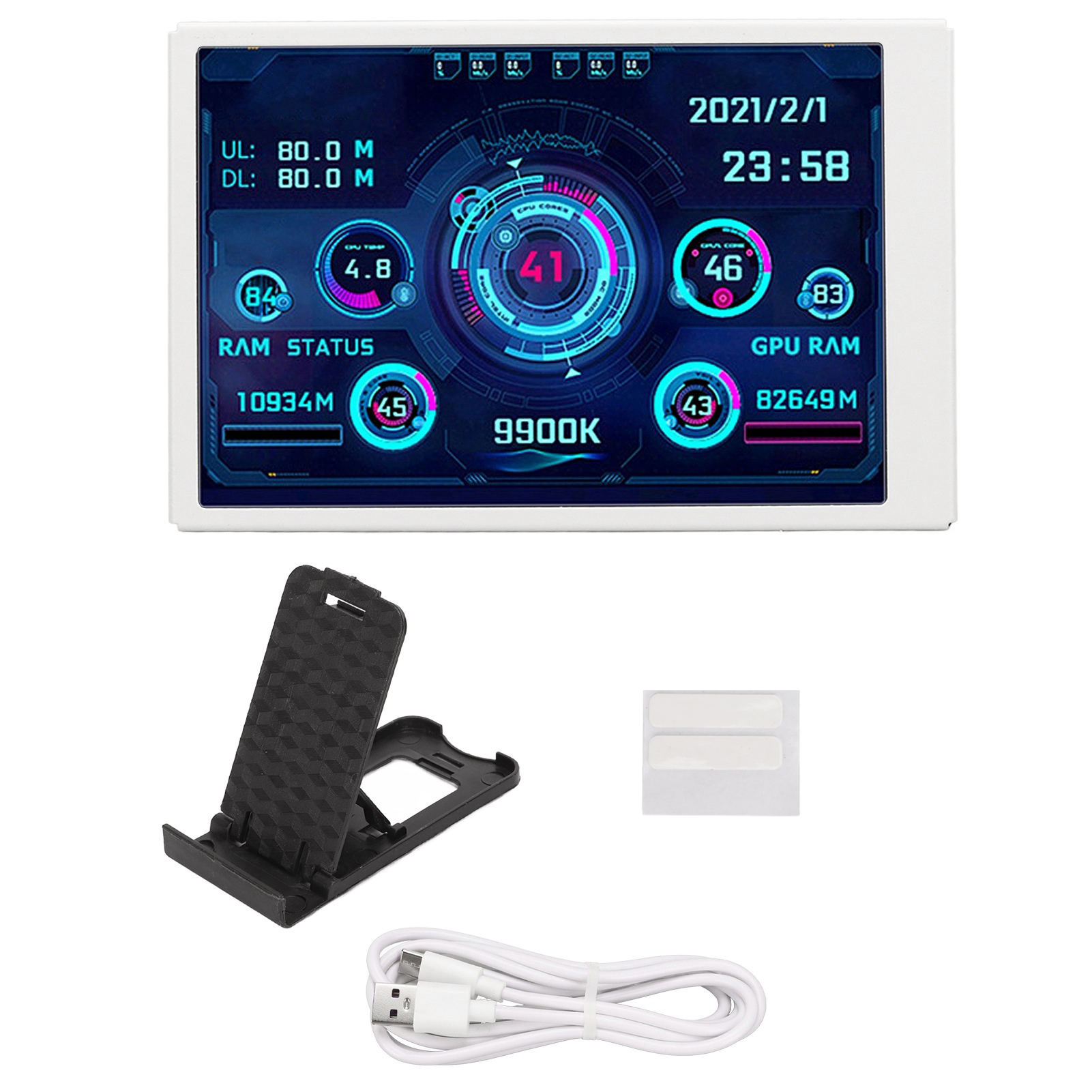 3.5in Computer Temp Monitor IPS Full View Display Small Screen for ...