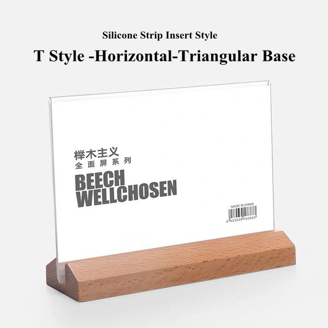 A6 Table Top Acrylic Sign Holder Display Stand Double Sided, Bottom ...