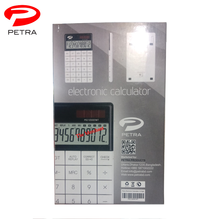 Petra Electronic Calculator - 12 Digit - White | Daraz.com.bd