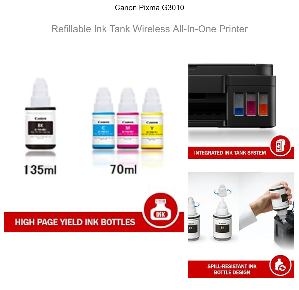 Canon Pixma G3010 Refillable Ink Tank । Wireless All-In-One Printer ...