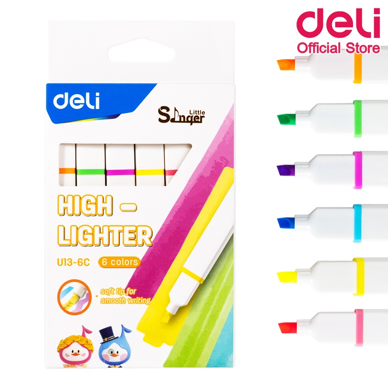 Deli U13-6C Highlighter - 6 Colors Set | Daraz.com.bd