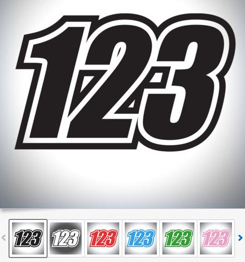 Custom Race Numbers Vinyl Stickers Dirt Bike Motocross Trials Decals ...