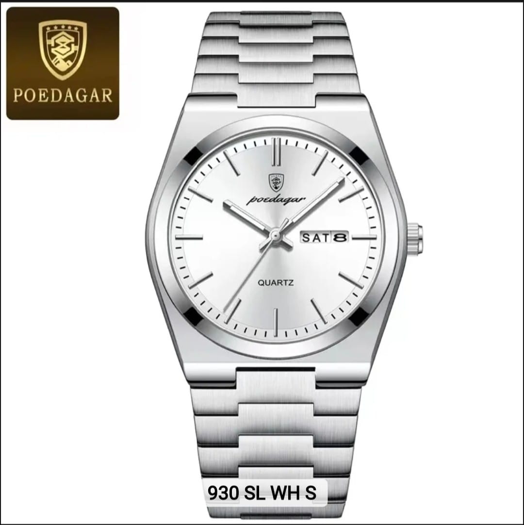 POEDAGAR 930 Business Luminous Stainless Steel Quartz Men's Watch No ...