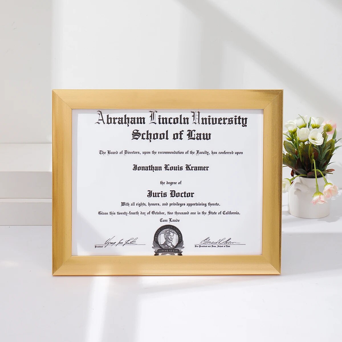 Diploma Frame 8.5x11 Certificate File Display Stand PVC Picture frame ...