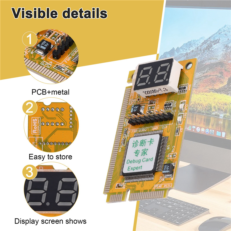 Multifunction Debug Card Expert Mini PCI PCI-E LPC PC Laptop Analyzer ...