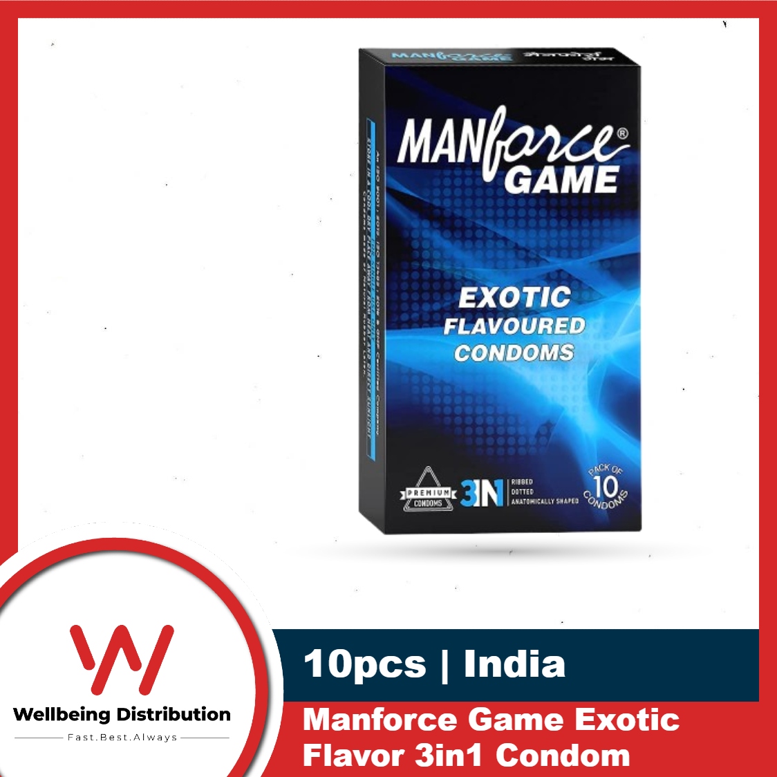 Manforce Condom for Men 10pcs Pack - Manforce 1500 Dots Litchi/ Game ...