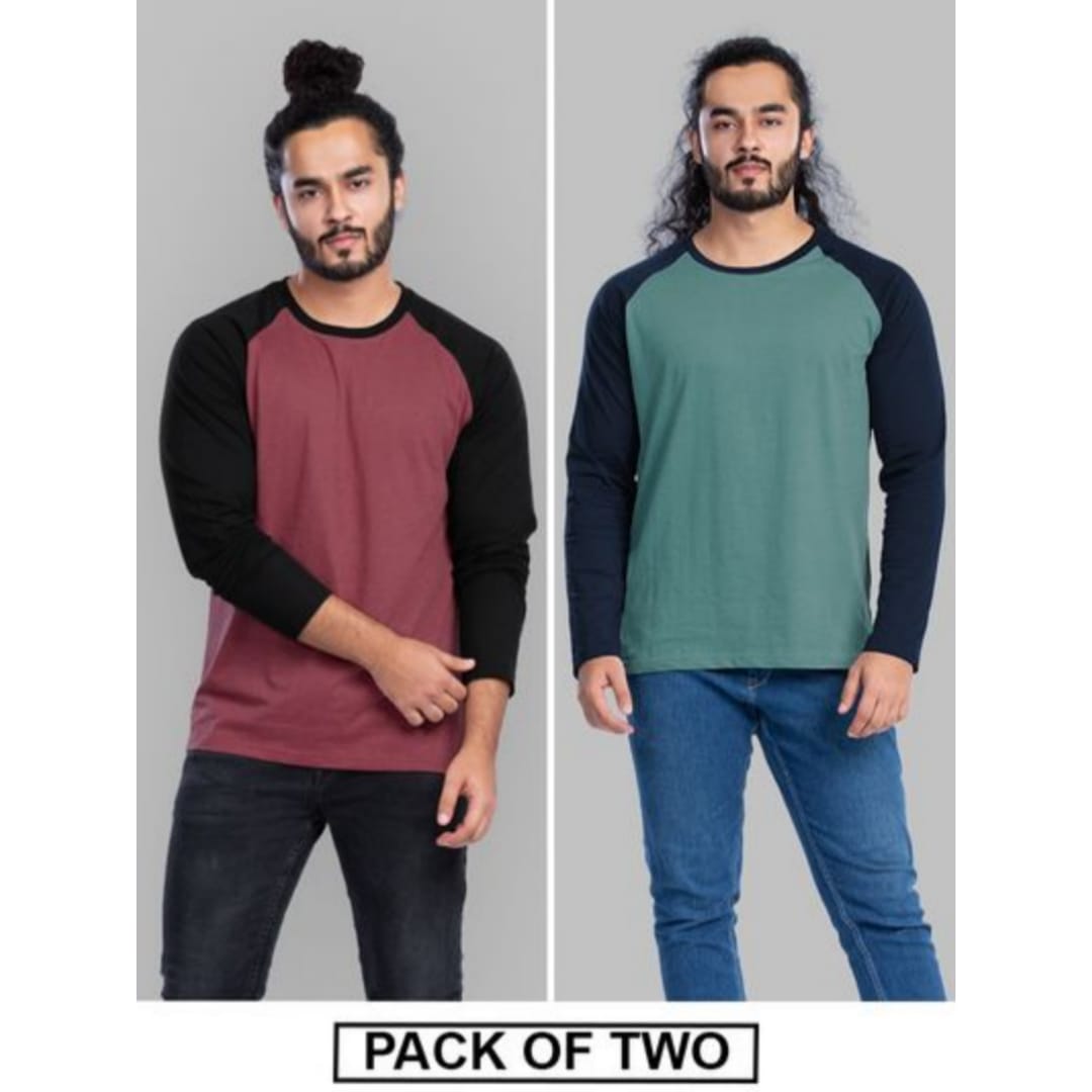 Raglan Full Sleeve Casual Maroon Color T-Shirt For Men - A Wardrobe ...