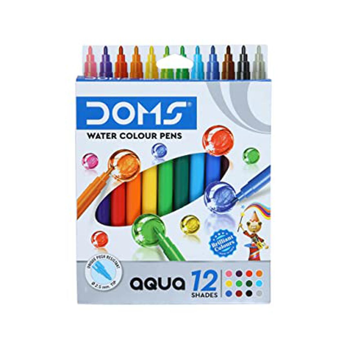 DOMS Aqua Water Color Pen - 12 Shades | Daraz.com.bd