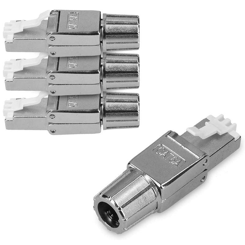 Set of 4 Cat6A RJ-45 Network Connectors-hielded Cat 6A Ethernet Cable ...