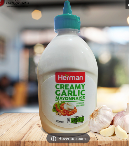 Herman Creamy Garlic Mayonnaise 500ml | Daraz.com.bd