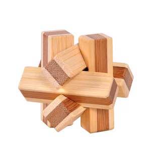 DIY Bamboo Wooden Toys/ 3D Brain Teaser Kong Ming Lock Puzzle Toy ...