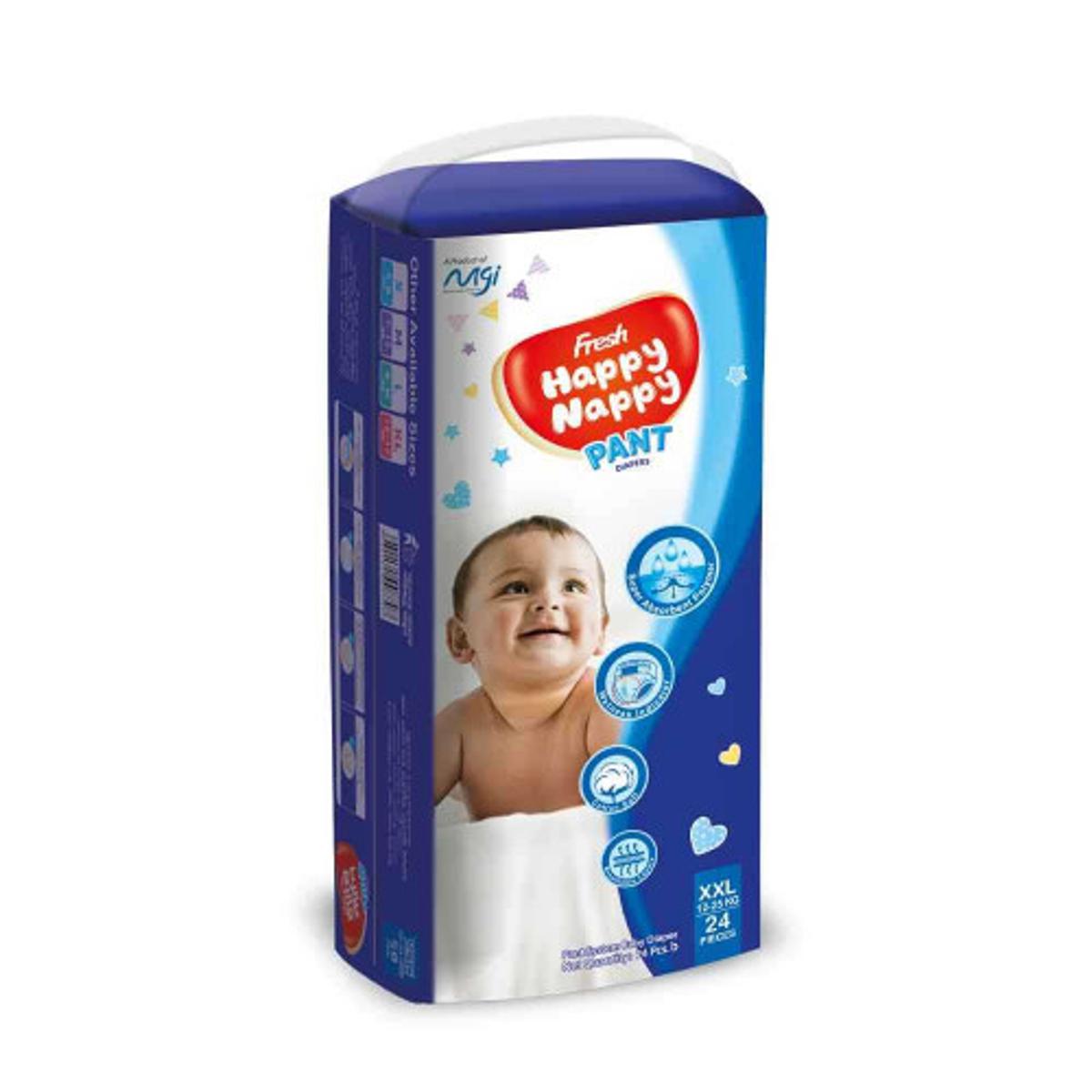 Fresh Happy Nappy Baby Diaper XXL size 24 pieces 12 to 25 kg Pants ...