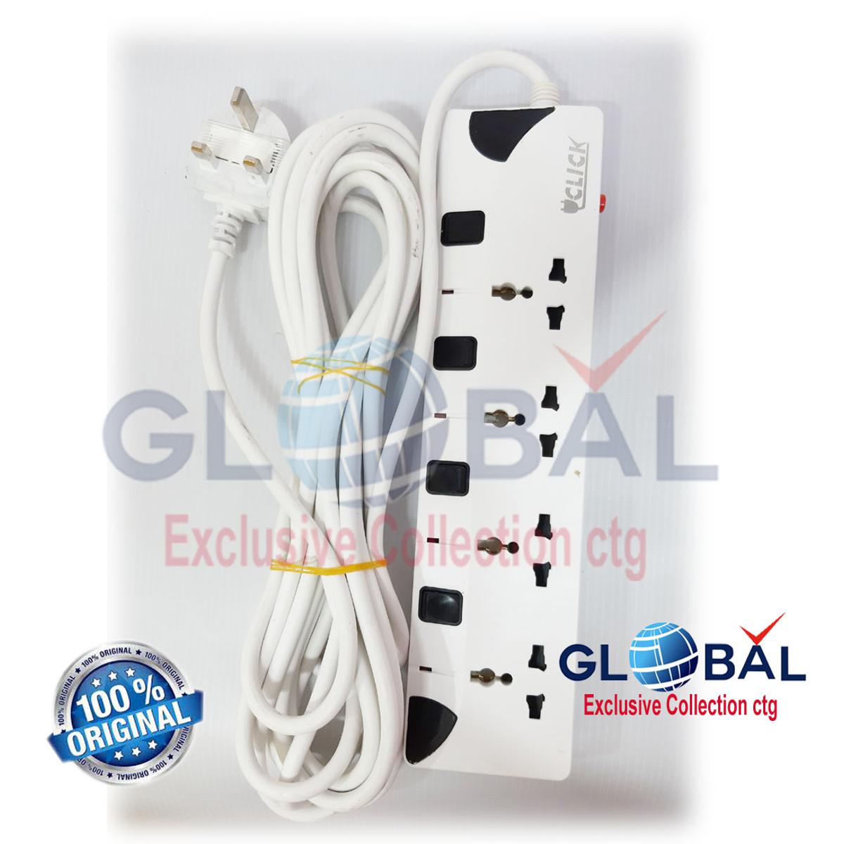 Click (Rfl) Safe Multi Plug 3 Pin Multiplug Socket 4 Port 15 Feet 1500W ...