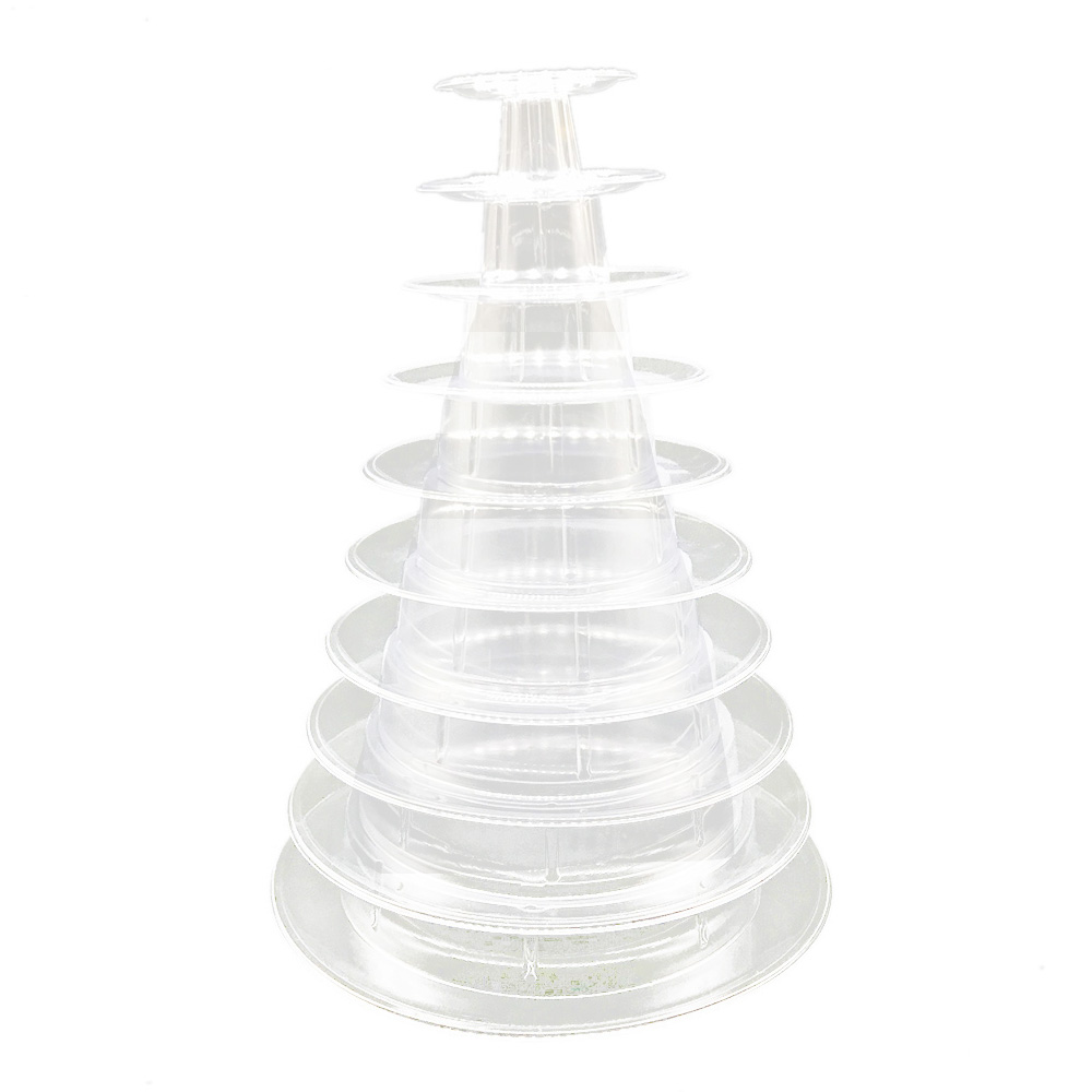 10 Tier Tower Macaron Macaron Display Stand Round Cake Stand PVC Tray ...