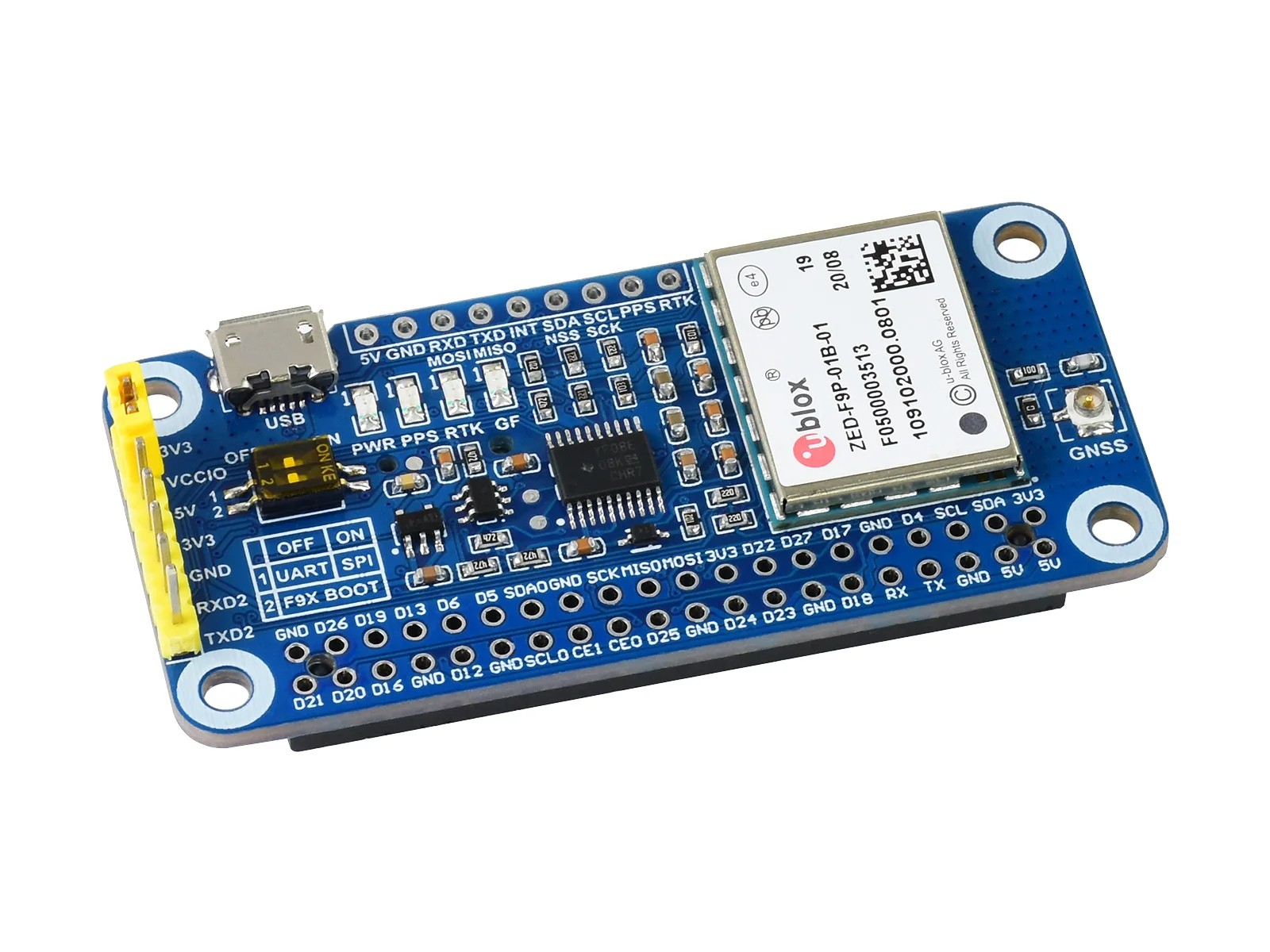 Waveshare ZED-F9P -RTK HAT for Raspberry Pi, Centimeter Level Accuracy ...