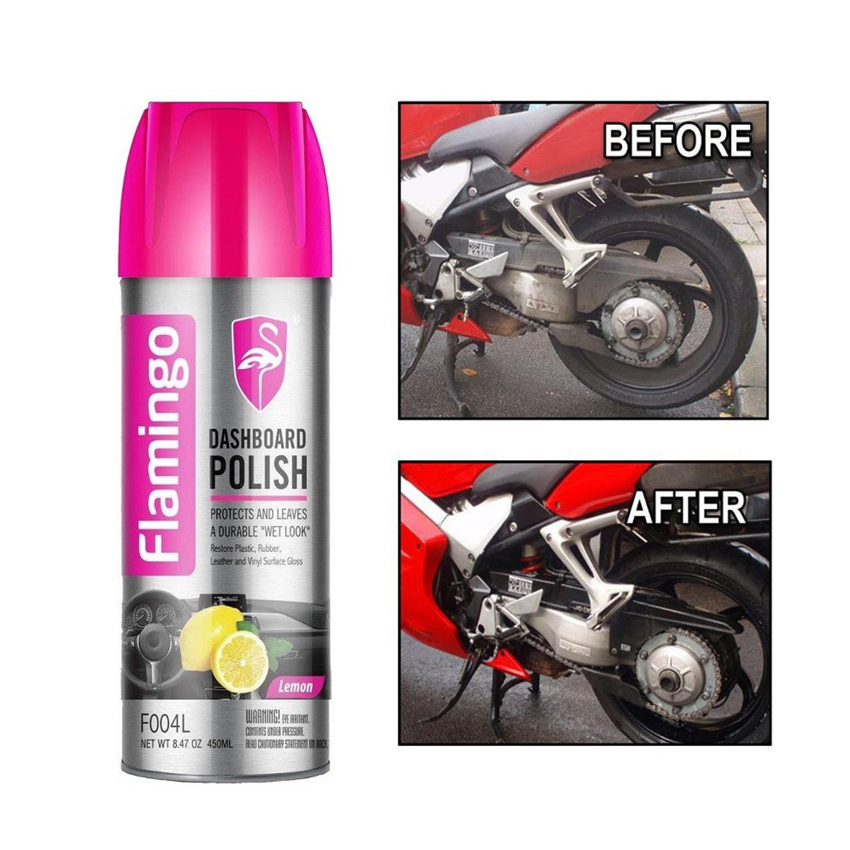 Flamingo Dashboard Polish Lemon- 450 ml, Car Motorbike Leather, Plastic ...
