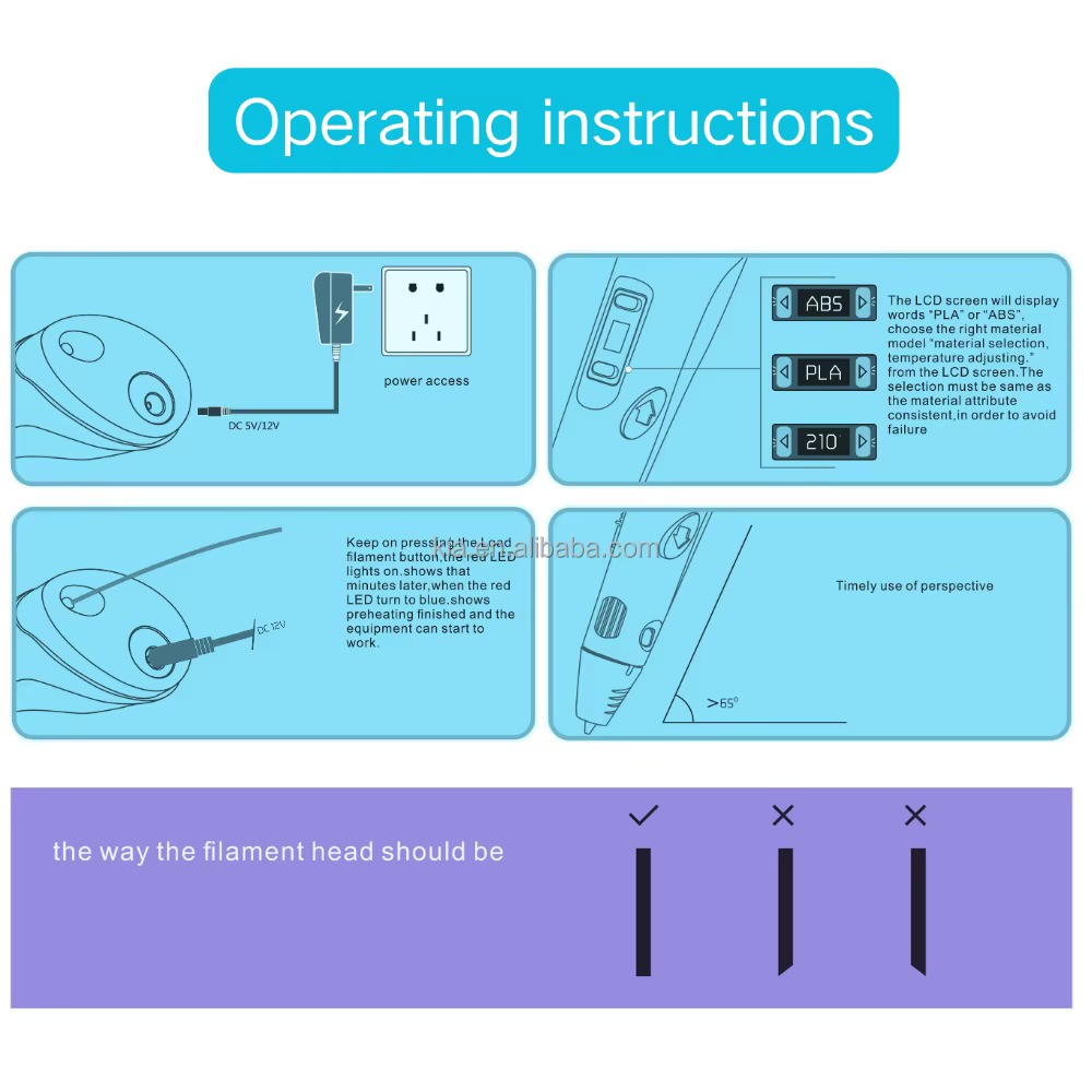 3D Printing Pen with PLA Filament, DIY Drawing Pen for Kids, Creative ...