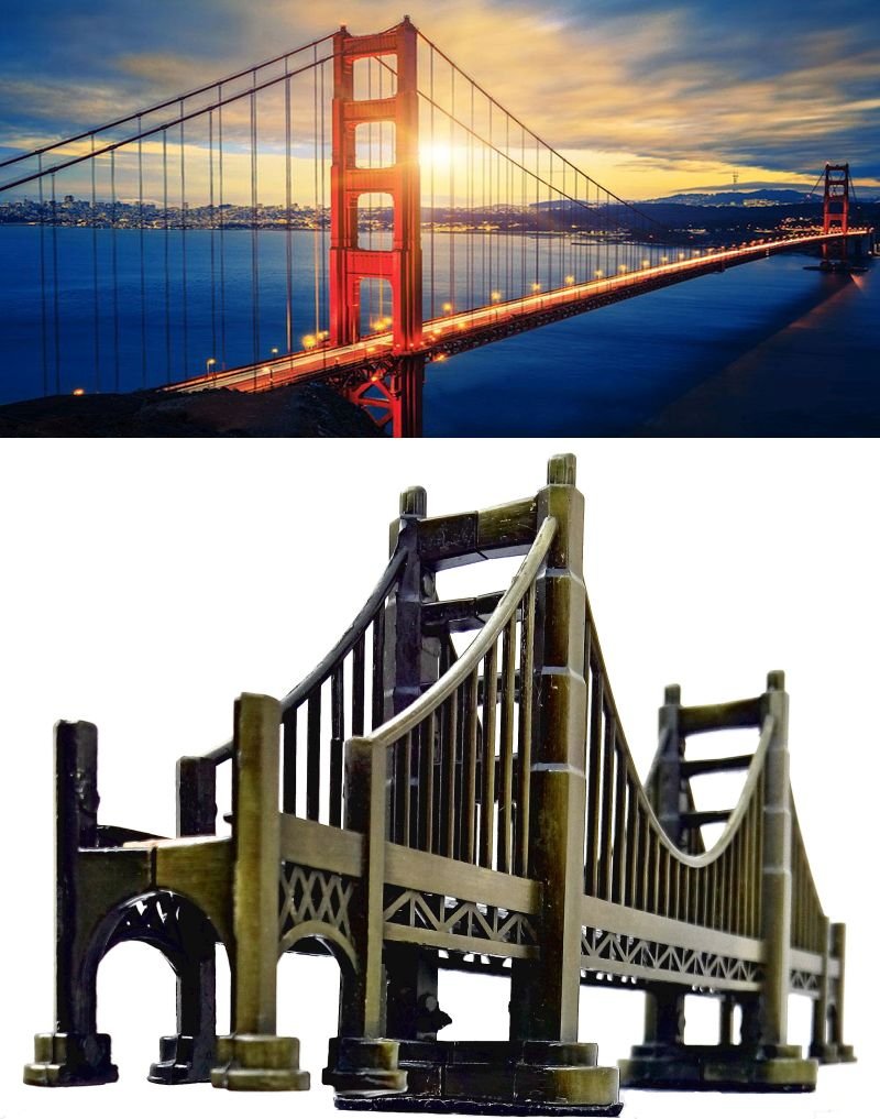 USA Souvenir Famous Landmark San Francisco Golden Gate Bridge Metal ...