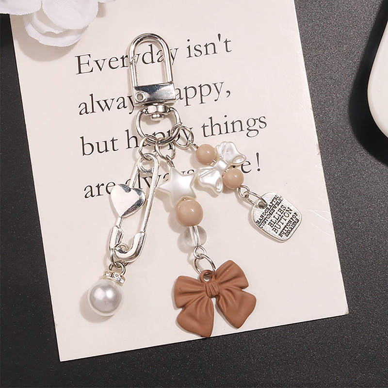 Elegent Luxury Bowknot Pearl Keychain For Girl Women Sweet Cool Key ...