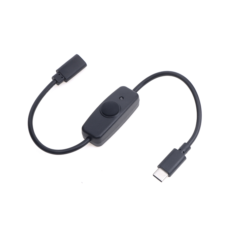 USB Type C With ON/OFF Switch Power Button 30CM Charging Extension ...