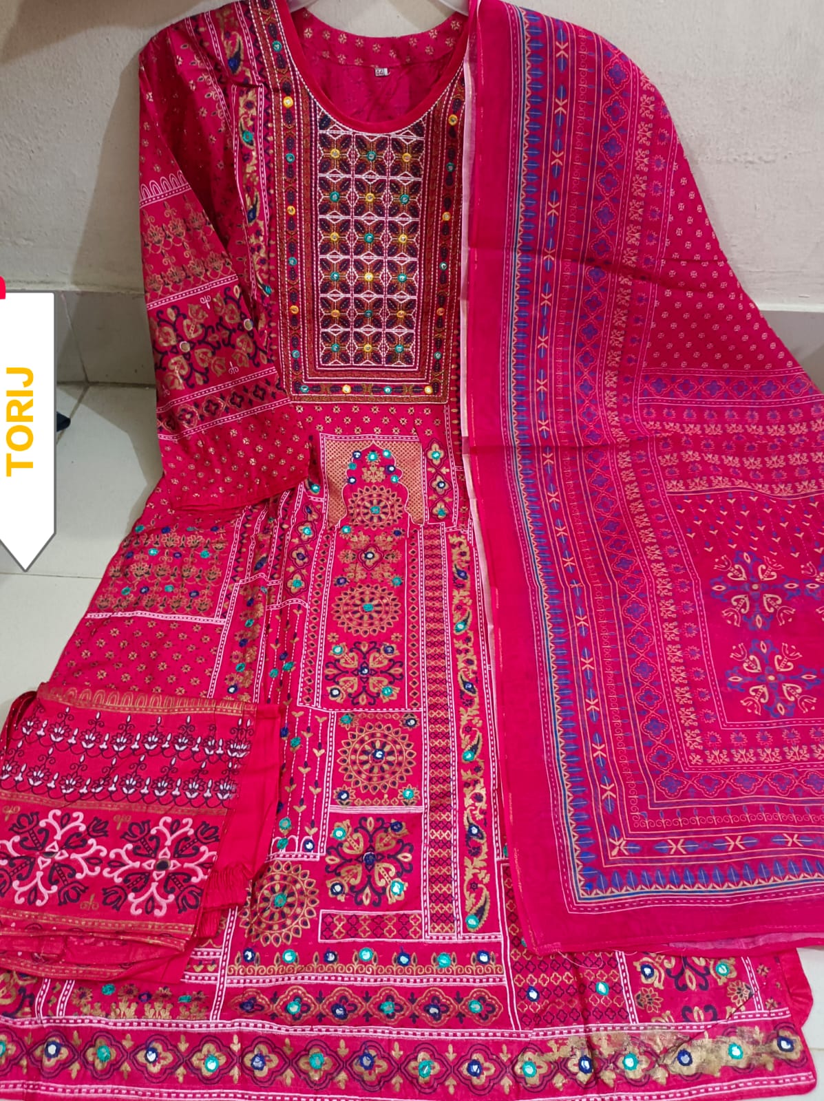 Pure AC Cotton Fabric High Quality Printed Three Piece