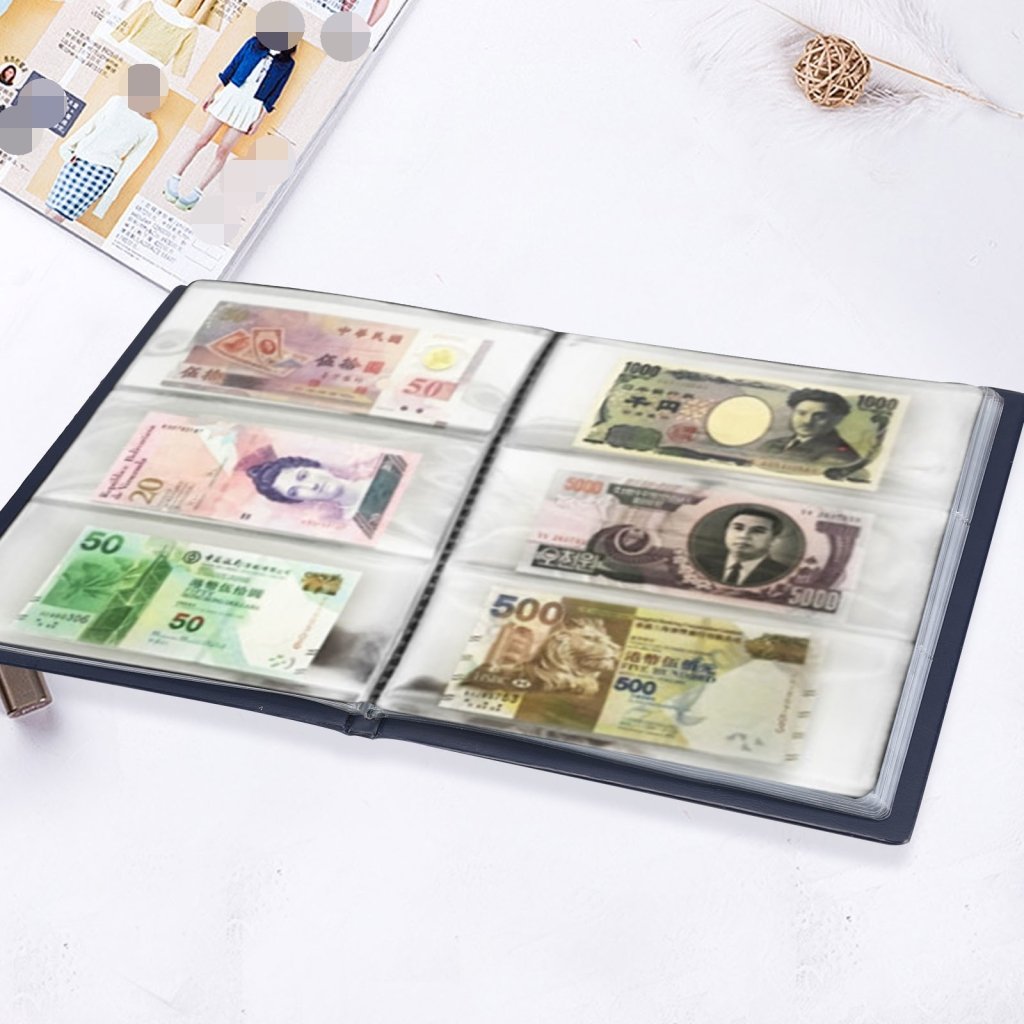 60/90 Pockets Paper Money Album Collection Banknote Stamps Book Soft ...