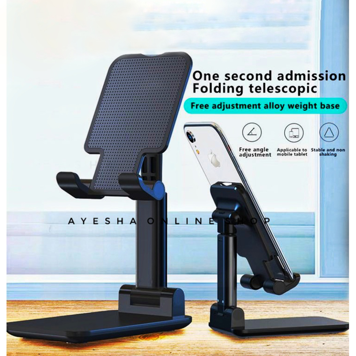 Universal Ergonomic Collapsible Adjustable Mobile Stand Desktop Tablet ...