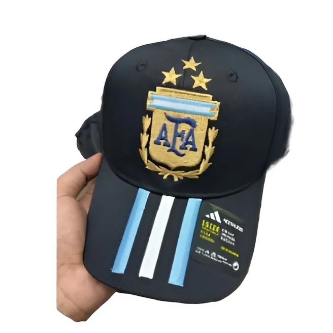 Black Argentina Embroidered AFA Logo 3-Stripe Cap - Cap For Men - Cap ...