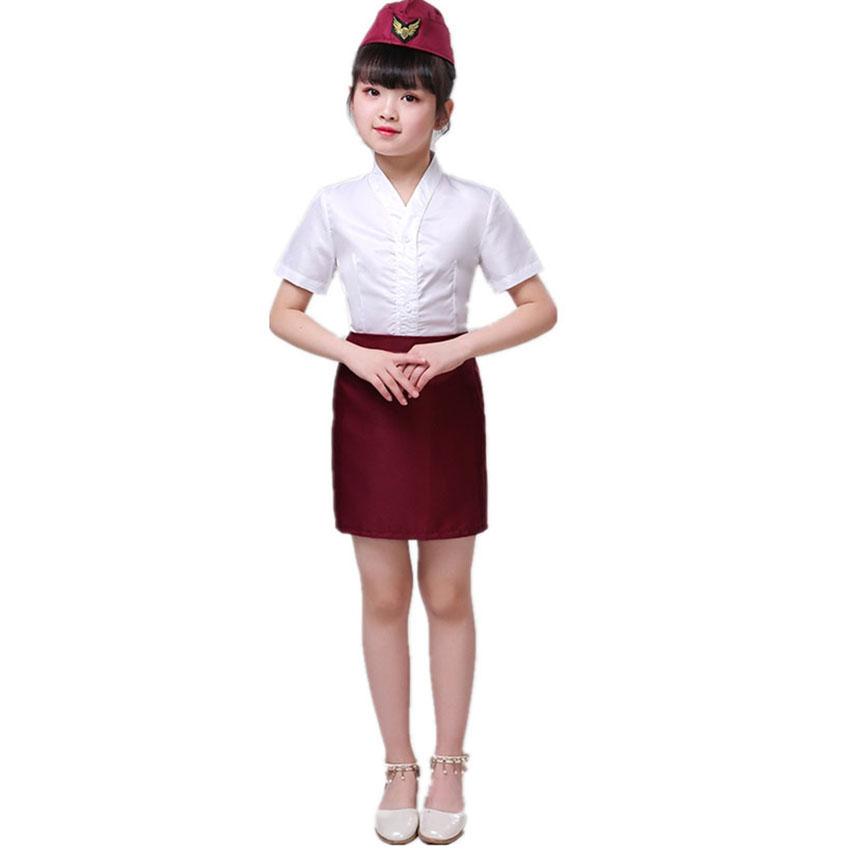 Captain Role Play Stewardess Pilot Costume Boy Girl Cosplay Children's ...
