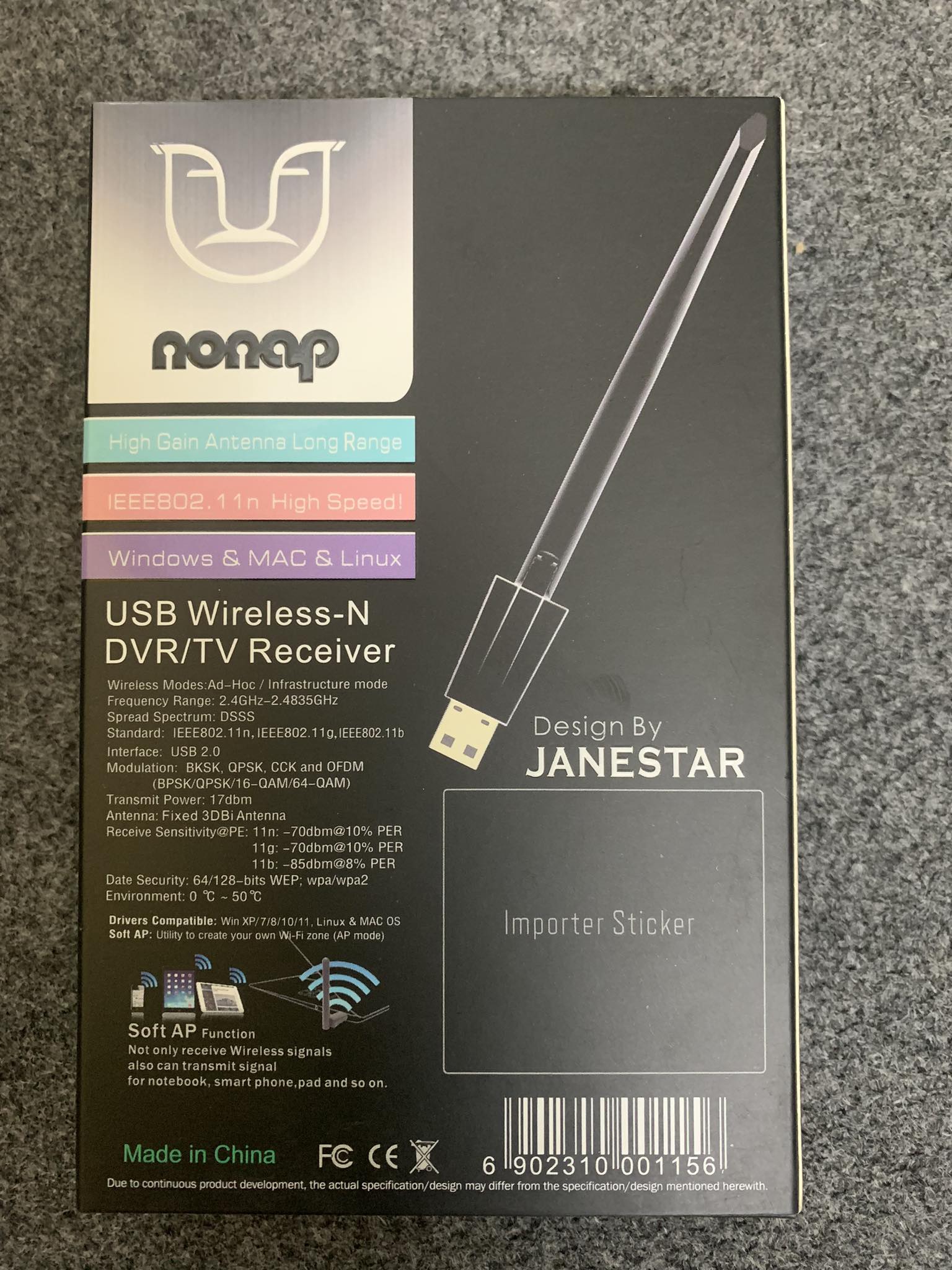 Usb Wifi Receiver Aufa 115 Black - Wifi Adapter | Daraz.com.bd