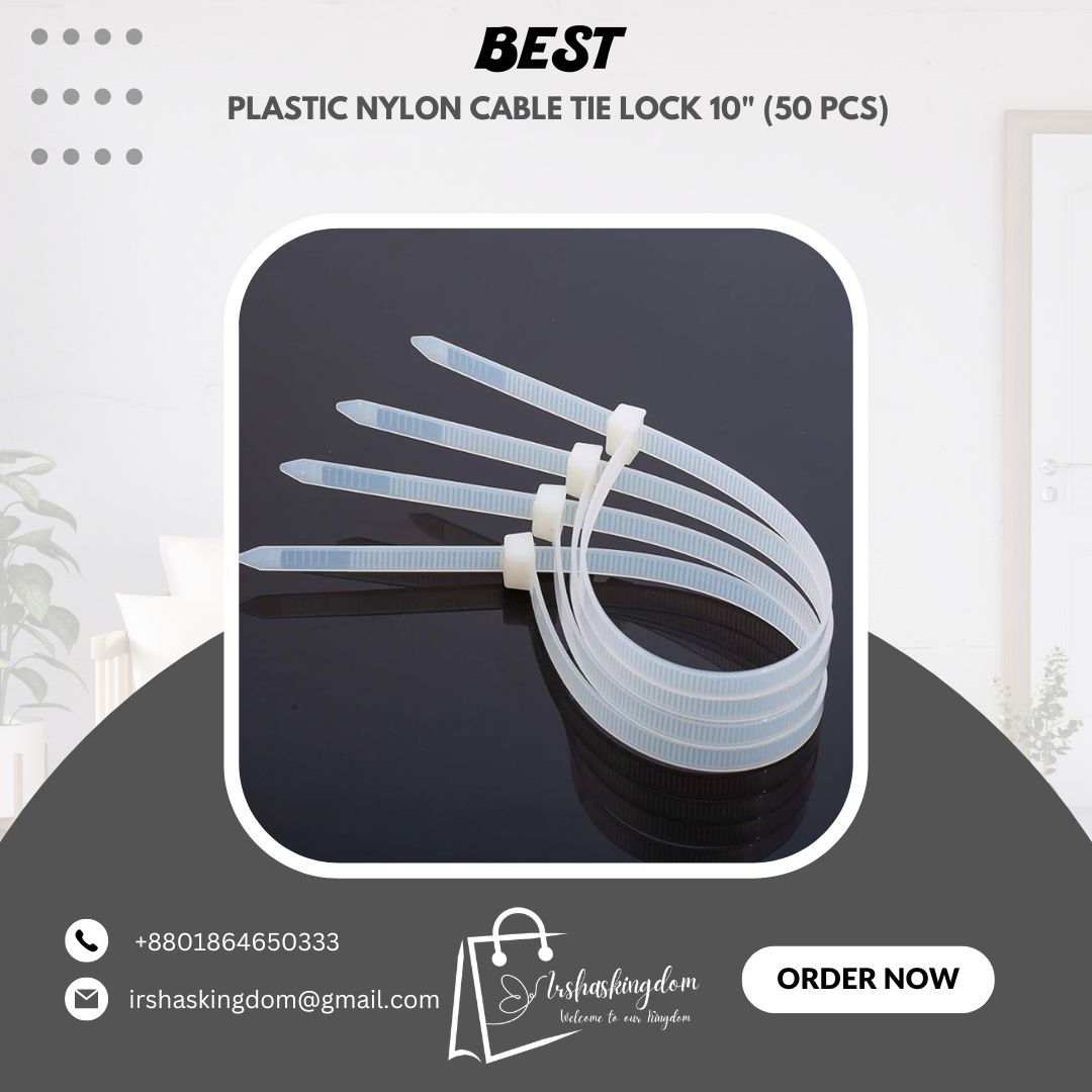 PLASTIC NYLON CABLE TIE LOCK 10" (50 Pcs) | Daraz.com.bd