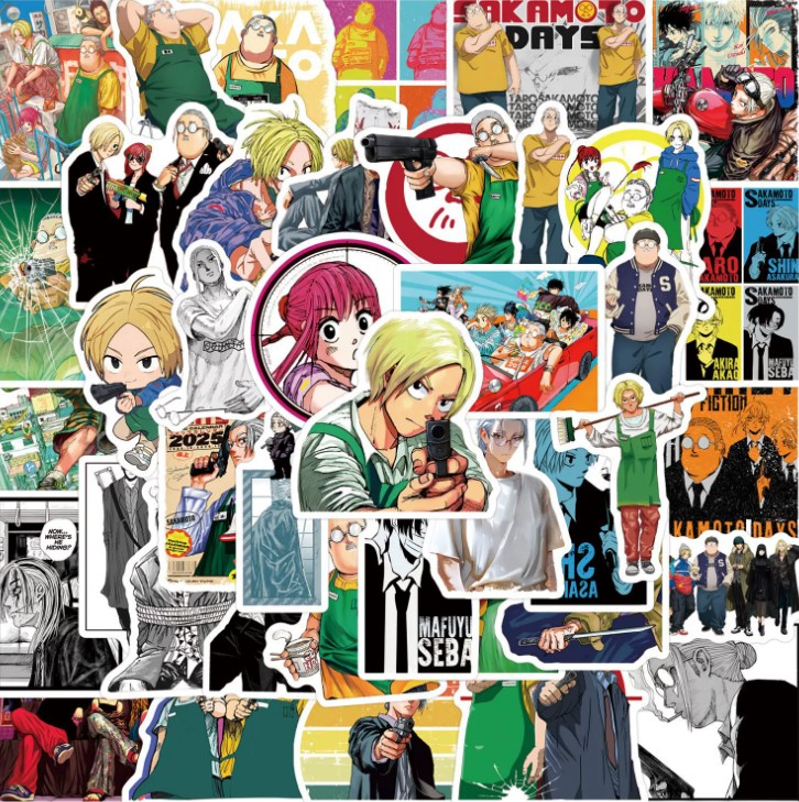 55 Pcs/Set Anime Sakamoto Days Pvc Waterproof Stickers For Wall Guitar ...