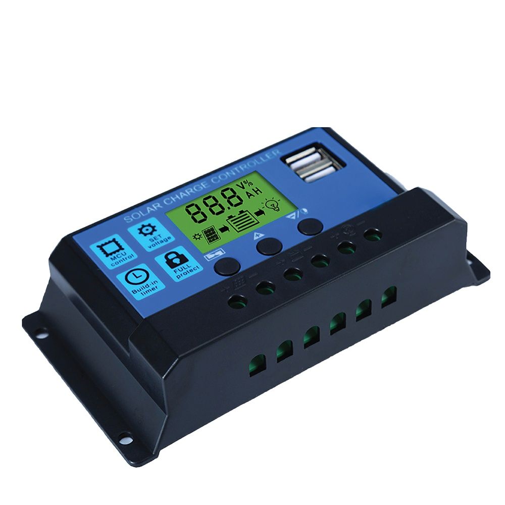Solar Charge Controller 12V 24V Solar Panel Lcd Display Digital PWM ...