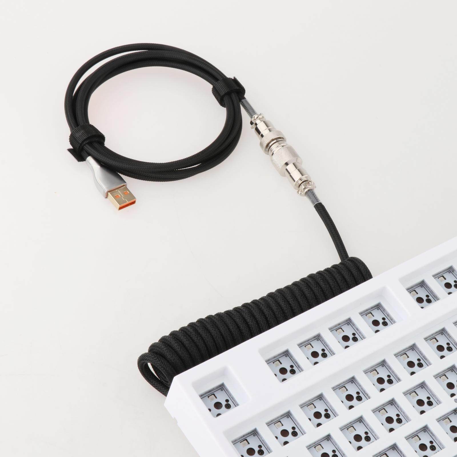 Coiled Cable Wire Scalable USB TPU Metal 5V 4A Connector Keyboard Cable ...