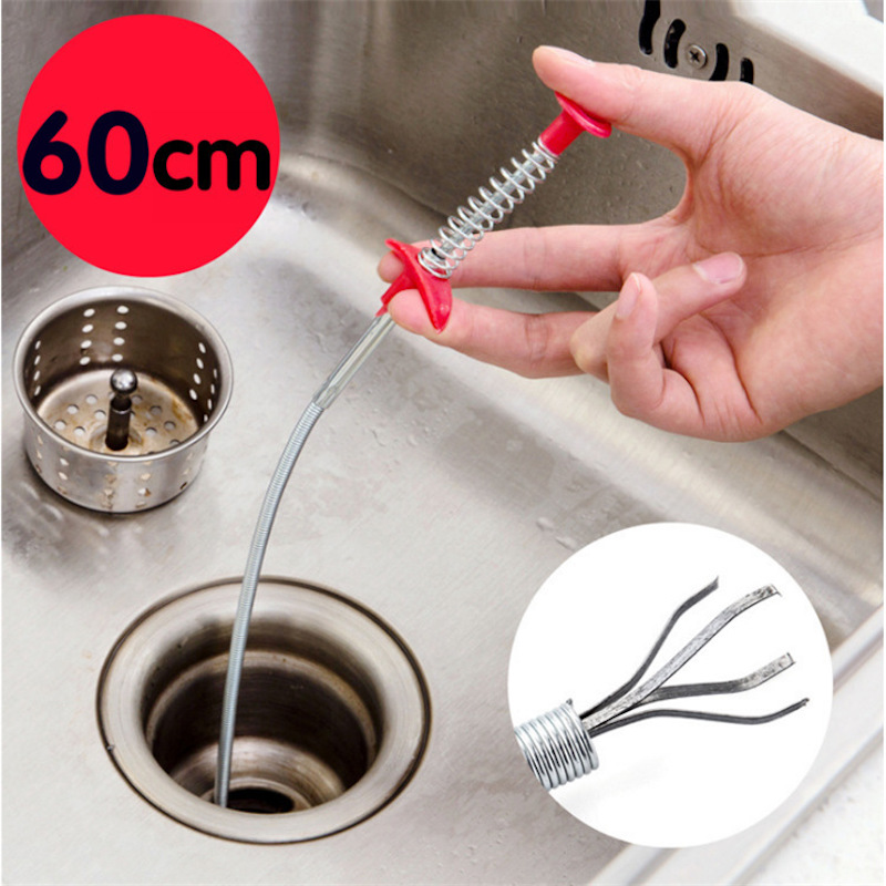60cm Dredge Unblocker Drain Clog Tool Drain Snake Spring Pipe Dredging ...