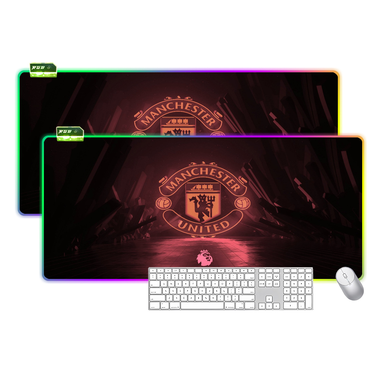 Extra Large Dirty-Resistant RGB Mouse Pad Man LED Luminous Manchester ...