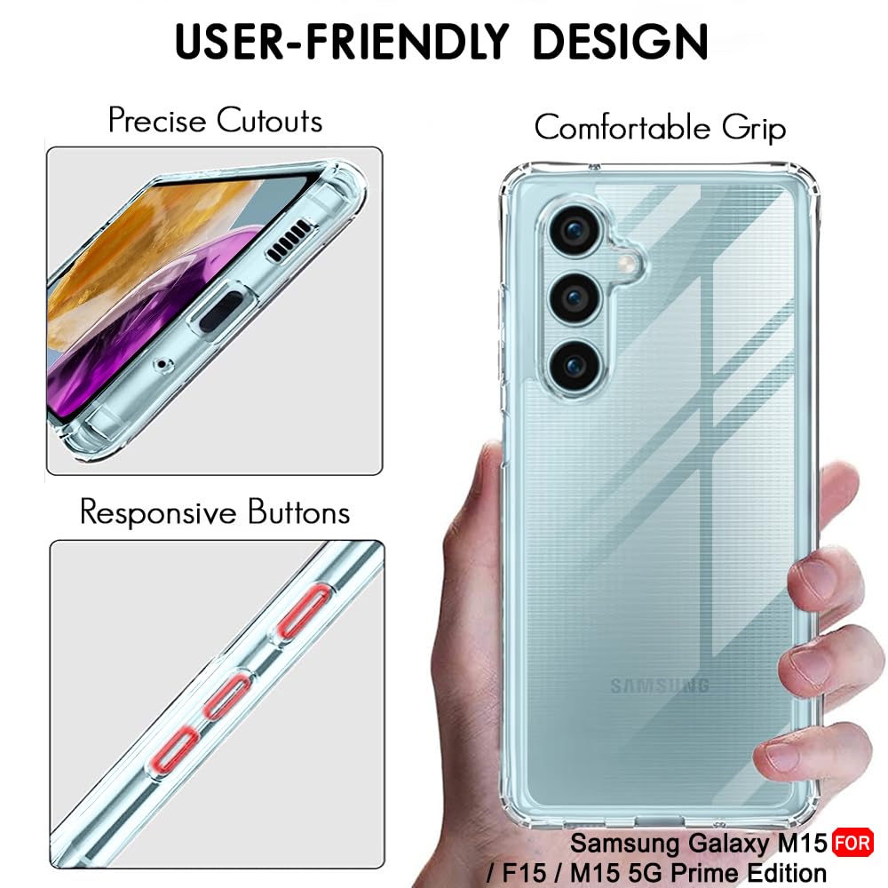 Samsung Galaxy M15 5G Transparent Soft & Flexible TPU Mobile Back Cover