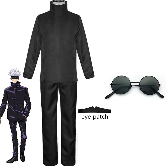 Jujutsu Kaisen Gojo Satoru Cosplay Anime Costume Tops Pants Eye Patch ...
