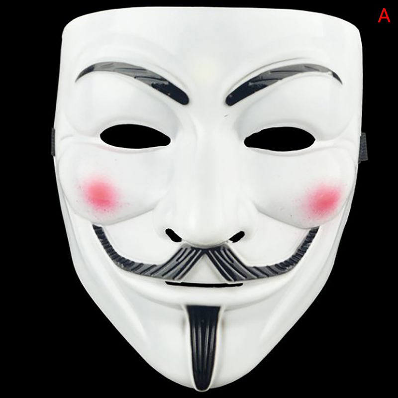 Anonymous Vendetta Guy Fawkes Hacker Face Mask Adults Halloween Fancy ...