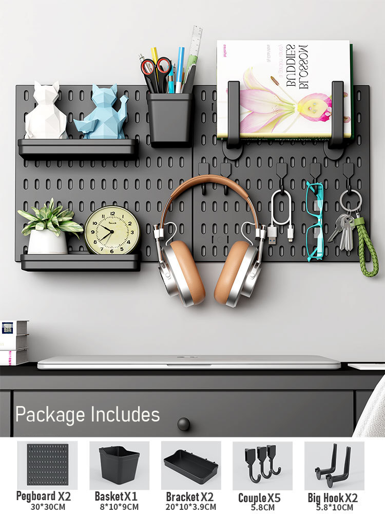 Pegboard Combination Wall Organizer Kit and Accessories,Wall Mount ...