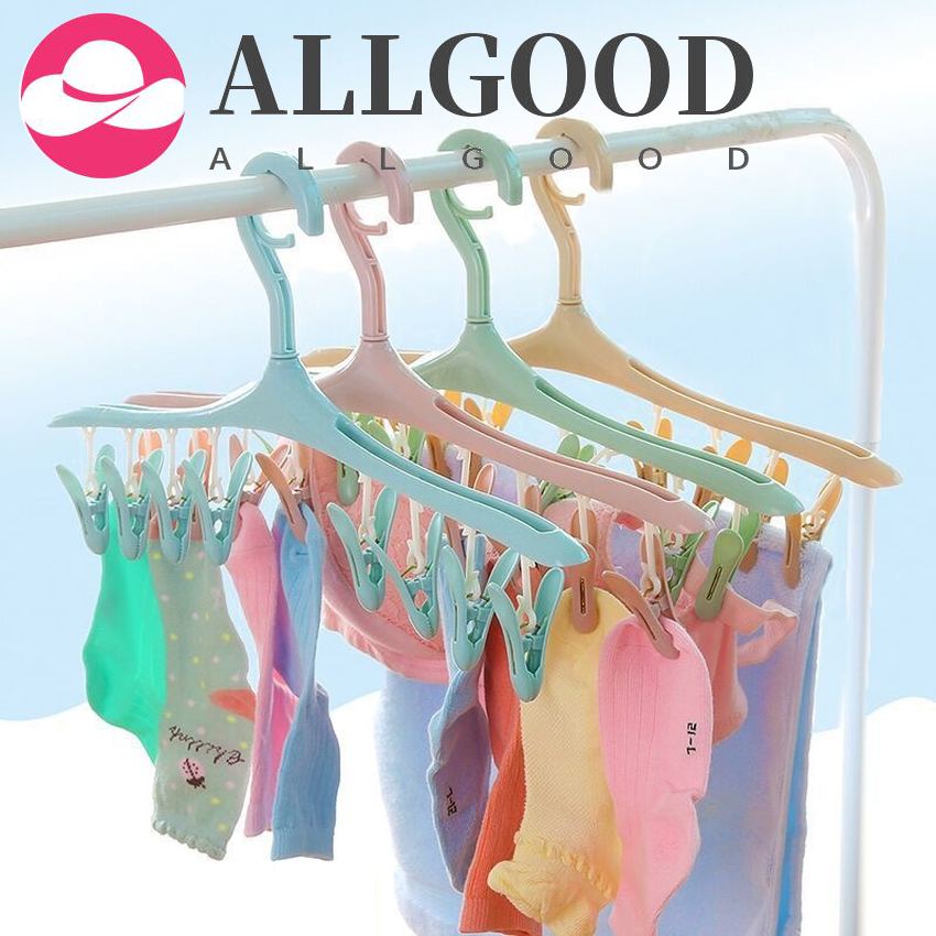 Folding clothes rack with 32 clips, clothes rack inside socks, multi ...