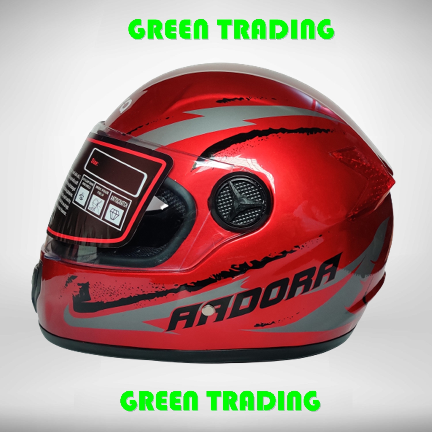 AADORA Full Face Helmet Red And Black | Daraz.com.bd
