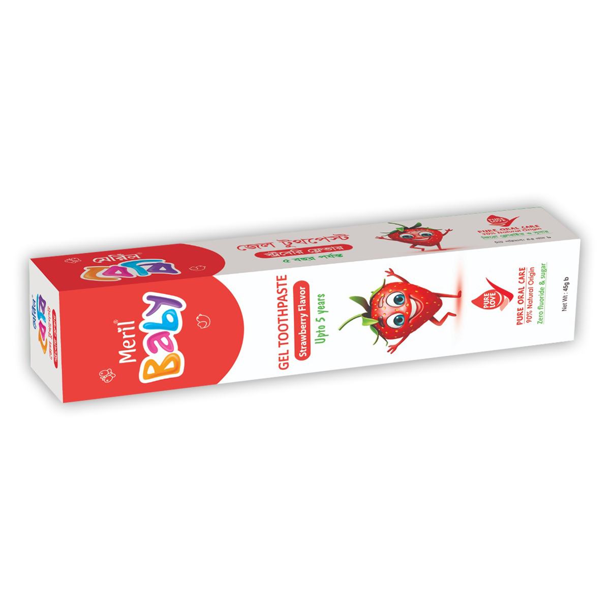 Meril Strawberry Gel Toothpaste For Baby - 45g | Daraz.com.bd