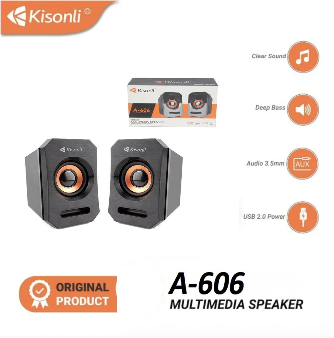 KISONLI A-606 Duel Multimedia PC Speaker System | Daraz.com.bd