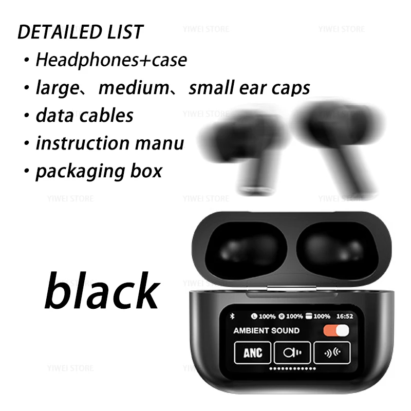 New LED Touch Screen Earbuds A9 Pro Wireless Bluetooth Headphones ...