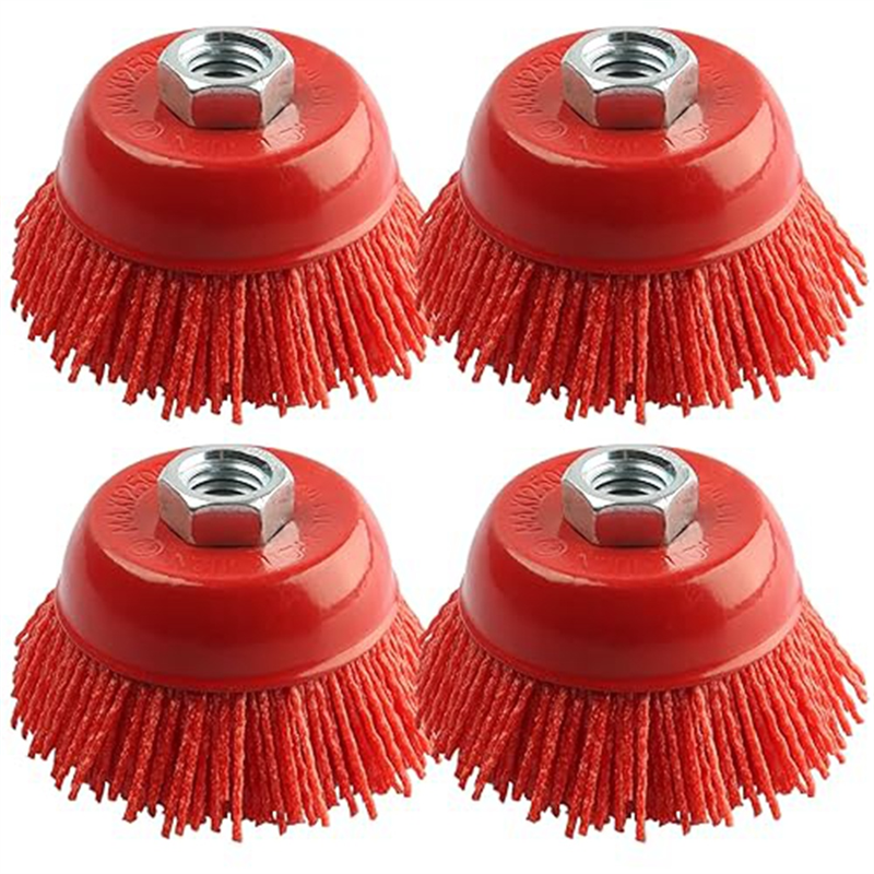 4Pc Grinding Nylon Cup Brushes 3InWire Wheel for Angle Grinder 5/8In ...