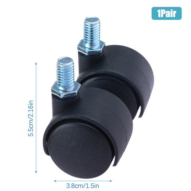 1Pair 1.5inch Universal Wheel Swivel Caster Roller Wheel Furniture ...