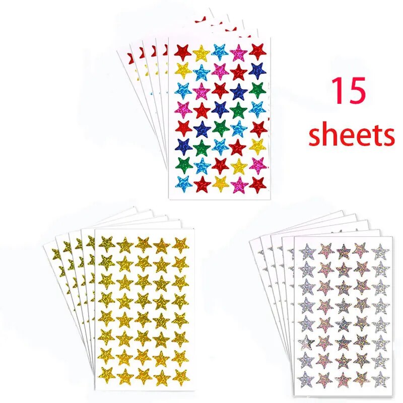 6/60Sheets Children's Stickers Star Stickers School Reward Behavior ...