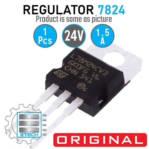 LM7824 L7824CV L7824 7824 24V 1.5A Voltage Regulator IC 3 Pin TO-220 Package Fixed 24V Positive ...