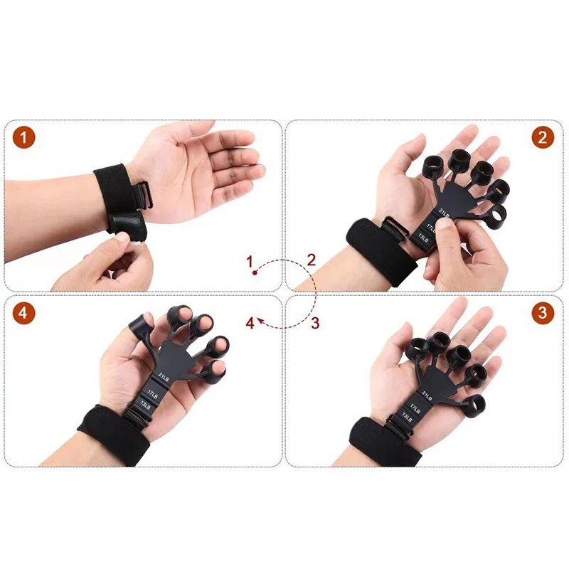 5-finger Silicone Gripster Grip Strengthener Finger Stretcher Hand Grip ...